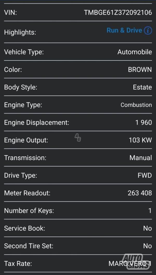 Skoda Octavia 2007 in Ariogala, with an engine capacity of 2.00 L and mileage of 264 thousand km for 2650 €, photo 11 on AUTOMOTO.COM.LV