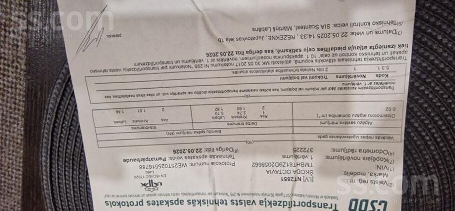Skoda Octavia 2012 in Rezekne, with an engine capacity of 1.60 L and mileage of 372 thousand km for 1800 €, photo 12 on AUTOMOTO.COM.LV