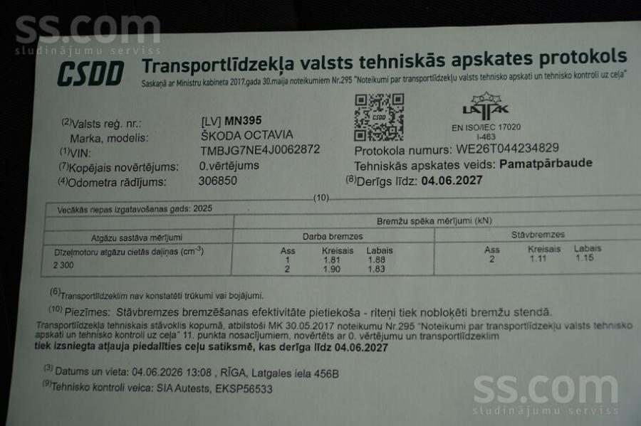 Skoda Octavia 2017 Rīga, ar dzinēja tilpumu 1.60 L un nobraukumu 306 tūkst. km par 7990 €, foto 18 vietnē AUTOMOTO.COM.LV
