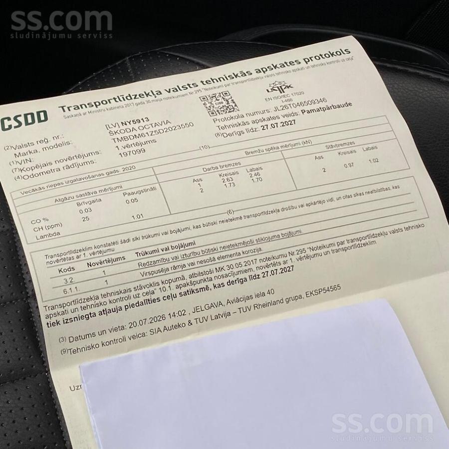 Белый Шкода Октавия 2012 в Елгава, объемом двигателя 1.20 л и пробегом 197 тыс. км за 3850 €, фото 11 на AUTOMOTO.COM.LV