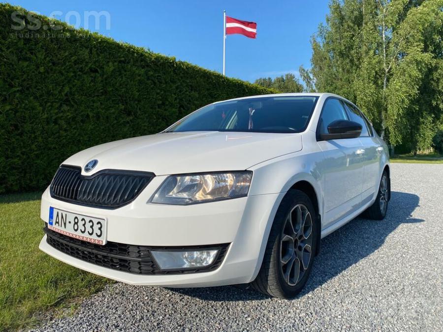 White Skoda Octavia 2015 in Riga, with an engine capacity of 2.00 L and mileage of 227 thousand km for 7800 €, photo 1 on AUTOMOTO.COM.LV