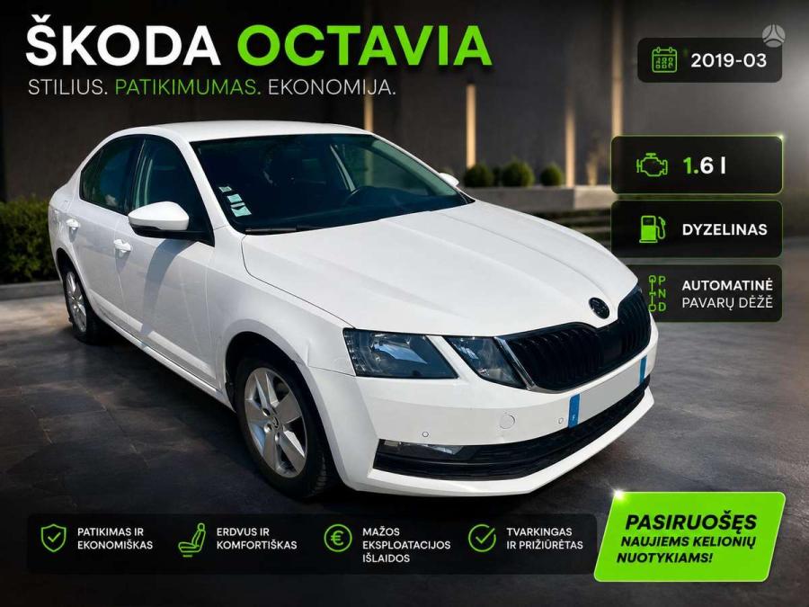 Белый Шкода Октавия 2019 в Таураге, объемом двигателя 1.60 л и пробегом 316 тыс. км за 6650 €, фото 1 на AUTOMOTO.COM.LV