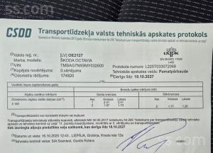 White Skoda Octavia 2020 in Liepaja, with an engine capacity of 2.00 L and mileage of 176 thousand km for 12555 €, photo 16 on AUTOMOTO.COM.LV