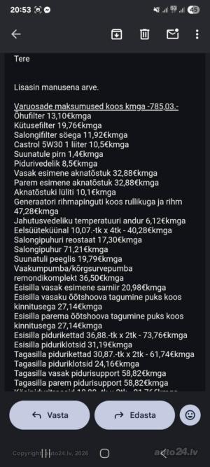 White Skoda Octavia 2009 in Rapla, with an engine capacity of 1.90 L and mileage of 434 thousand km for 2000 €, photo 17 on AUTOMOTO.COM.LV