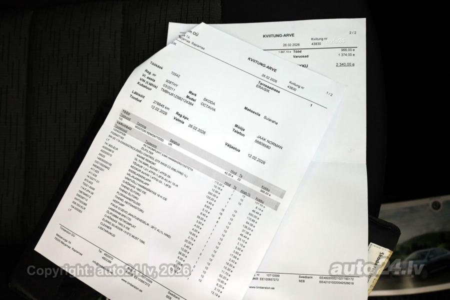 Белый Шкода Октавия 2011 в Таллин, объемом двигателя 1.40 л и пробегом 283 тыс. км за 1399 €, фото 9 на AUTOMOTO.COM.LV