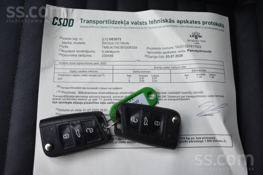 Balts Skoda Octavia 2014 Talsi, ar dzinēja tilpumu 2.00 L un nobraukumu 230 tūkst. km par 9200 €, foto 29 vietnē AUTOMOTO.COM.LV