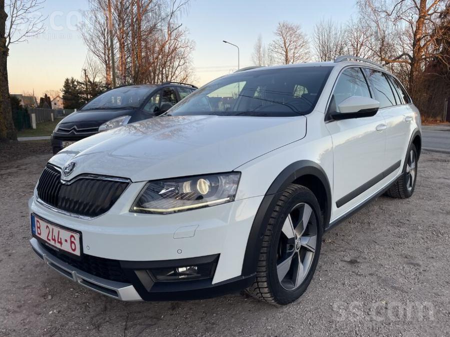 White Skoda Octavia 2015 in Riga, with an engine capacity of 2.00 L and mileage of 257 thousand km for 10890 €, photo 1 on AUTOMOTO.COM.LV