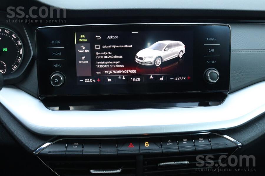 White Skoda Octavia 2021 in Riga, with an engine capacity of 1.50 L and mileage of 111 thousand km for 15490 €, photo 15 on AUTOMOTO.COM.LV