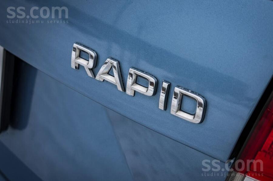 Blue Skoda Rapid 2015 in Riga, with an engine capacity of 1.40 L and mileage of 0 thousand km for 6490 €, photo 8 on AUTOMOTO.COM.LV