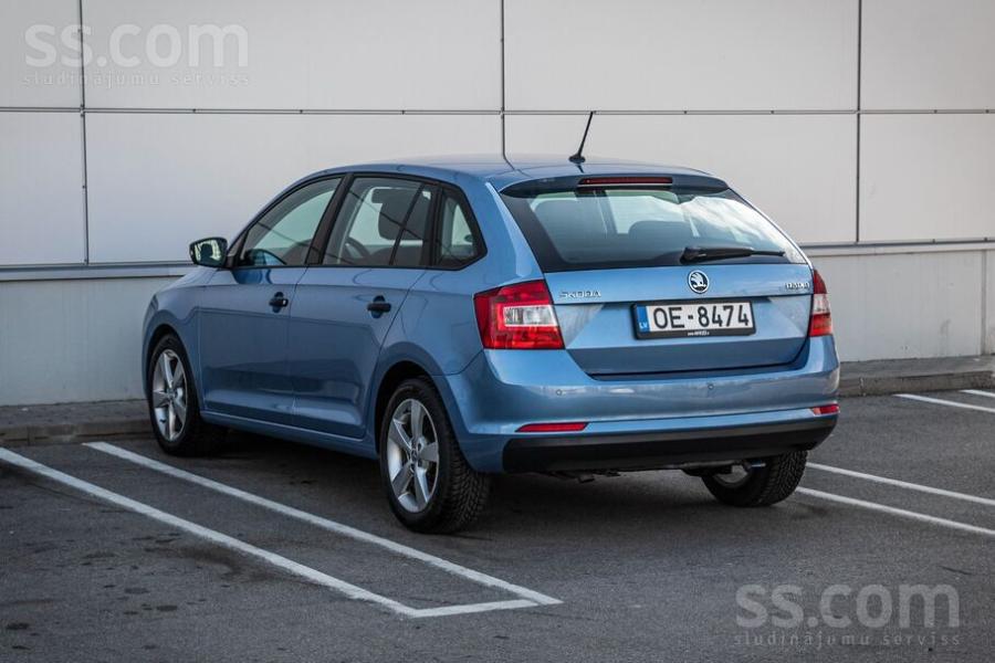 Blue Skoda Rapid 2015 in Riga, with an engine capacity of 1.40 L and mileage of 264 thousand km for 6490 €, photo 7 on AUTOMOTO.COM.LV