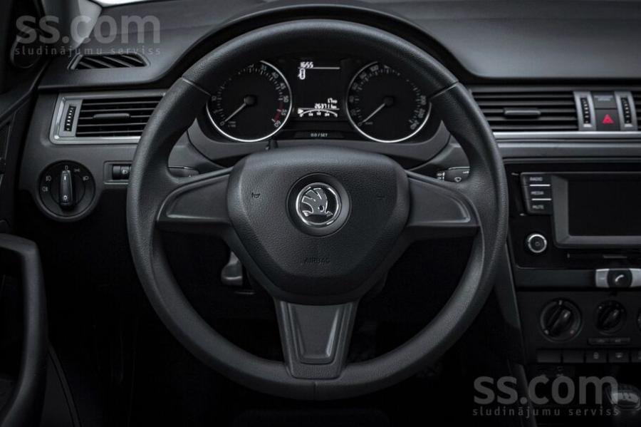 Blue Skoda Rapid 2015 in Riga, with an engine capacity of 1.40 L and mileage of 264 thousand km for 6490 €, photo 16 on AUTOMOTO.COM.LV