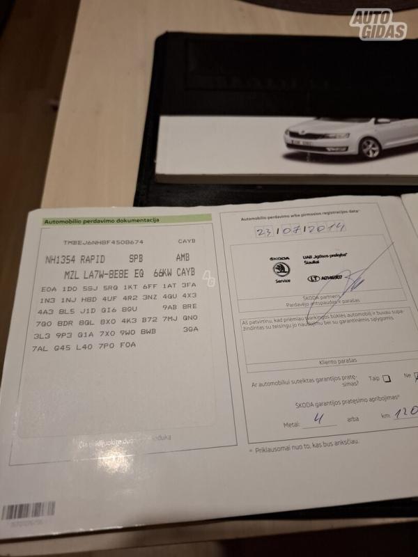 Skoda Rapid 2014 Kauņa, ar dzinēja tilpumu 16.00 L un nobraukumu 355 tūkst. km par 3800 €, foto 8 vietnē AUTOMOTO.COM.LV