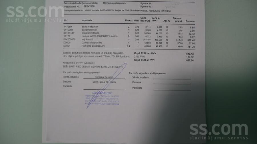 Skoda Rapid 2018 Rīga, ar dzinēja tilpumu 1.00 L un nobraukumu 204 tūkst. km par 7200 €, foto 24 vietnē AUTOMOTO.COM.LV