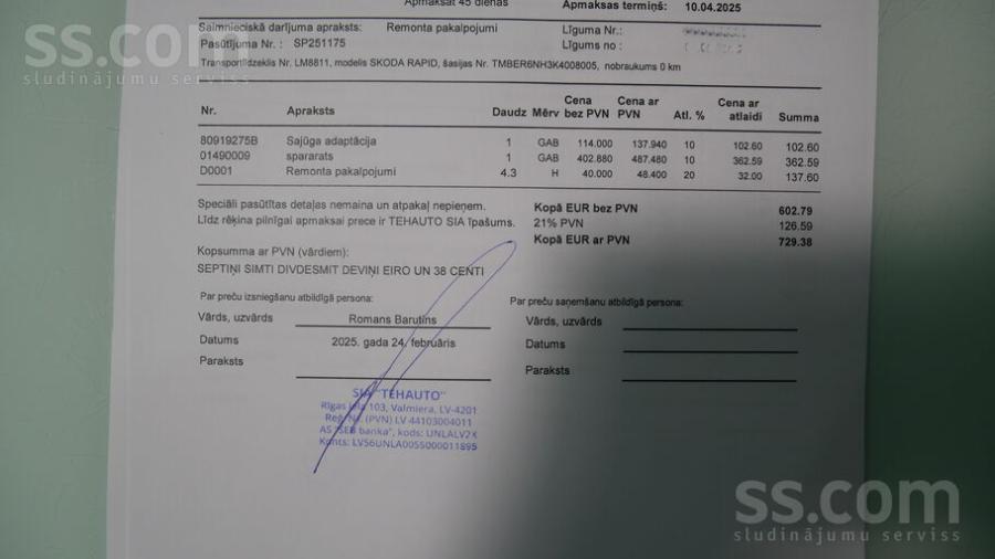 Skoda Rapid 2018 Rīga, ar dzinēja tilpumu 1.00 L un nobraukumu 204 tūkst. km par 7200 €, foto 25 vietnē AUTOMOTO.COM.LV