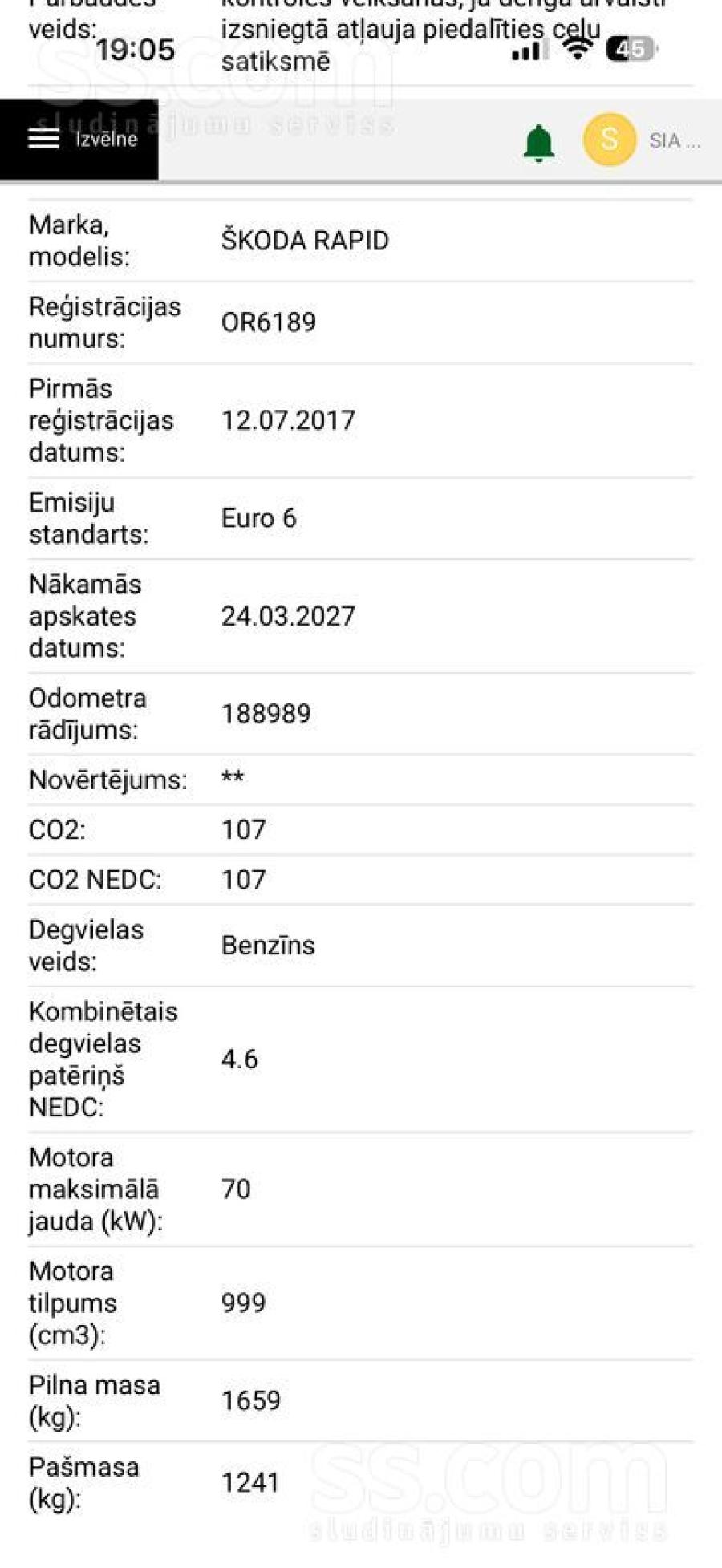 Red Skoda Rapid 2017 in Riga, with an engine capacity of 1.00 L and mileage of 189 thousand km for 7500 €, photo 27 on AUTOMOTO.COM.LV