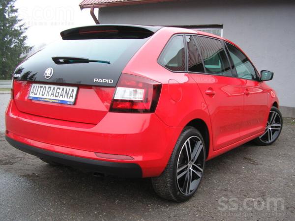 Red Skoda Rapid 2015 in Riga, with an engine capacity of 1.60 L and mileage of 0 thousand km for 5950 €, photo 10 on AUTOMOTO.COM.LV