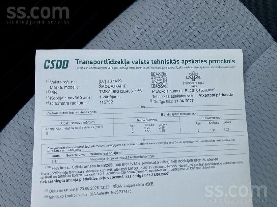 Skoda Rapid 2013 Rīga, ar dzinēja tilpumu 1.60 L un nobraukumu 115 tūkst. km par 4990 €, foto 23 vietnē AUTOMOTO.COM.LV