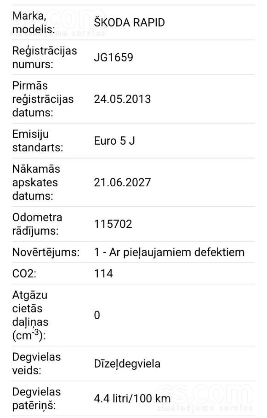 Skoda Rapid 2013 Rīga, ar dzinēja tilpumu 1.60 L un nobraukumu 115 tūkst. km par 4990 €, foto 24 vietnē AUTOMOTO.COM.LV