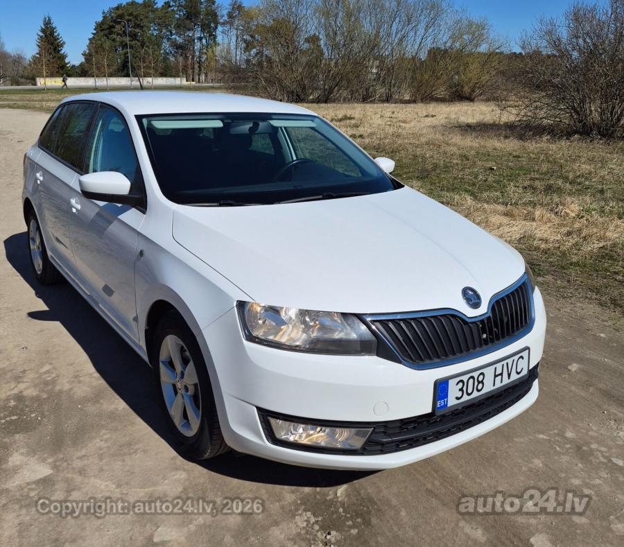 White Skoda Rapid 2014 in Tallinn, with an engine capacity of 1.60 L and mileage of 153 thousand km for 5490 €, photo 1 on AUTOMOTO.COM.LV