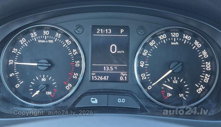 White Skoda Rapid 2014 in Tallinn, with an engine capacity of 1.60 L and mileage of 153 thousand km for 5490 €, photo 16 on AUTOMOTO.COM.LV