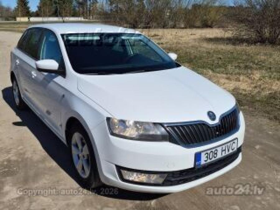 White Skoda Rapid 2014 in Tallinn, with an engine capacity of 1.60 L and mileage of 153 thousand km for 5490 €, photo 4 on AUTOMOTO.COM.LV