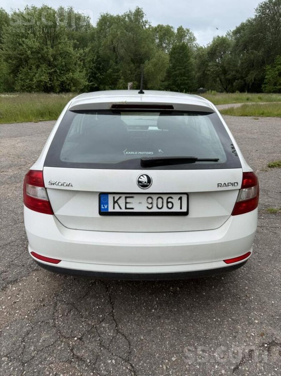 White Skoda Rapid 2015 in Riga, with an engine capacity of 1.60 L and mileage of 271 thousand km for 3250 €, photo 3 on AUTOMOTO.COM.LV