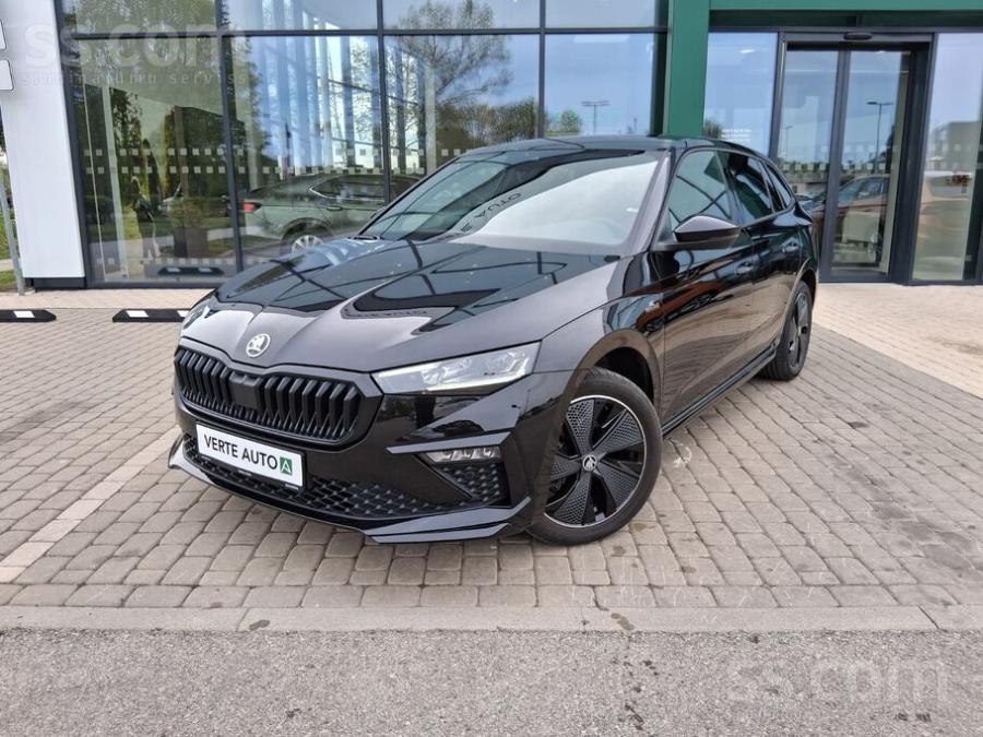 Black Skoda Scala 2026 in Riga, with an engine capacity of 1.00 L and mileage of 6 thousand km for 23900 €, photo 1 on AUTOMOTO.COM.LV