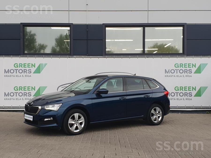Blue Skoda Scala 2021 in Riga, with an engine capacity of 1.00 L and mileage of 75 thousand km for 13900 €, photo 1 on AUTOMOTO.COM.LV