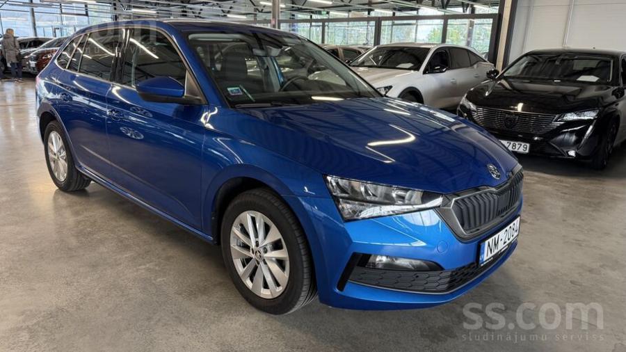 Blue Skoda Scala 2023 in Riga, with an engine capacity of 1.00 L and mileage of 58 thousand km for 15400 €, photo 7 on AUTOMOTO.COM.LV