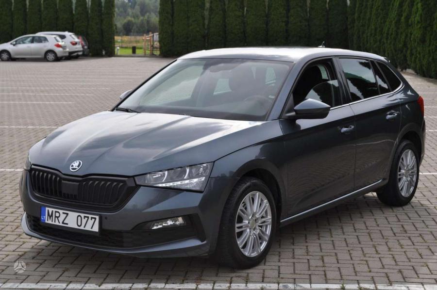 Grey Skoda Scala 2021 in Vilnius, with an engine capacity of 1.50 L and mileage of 104 thousand km for 11700 €, photo 1 on AUTOMOTO.COM.LV