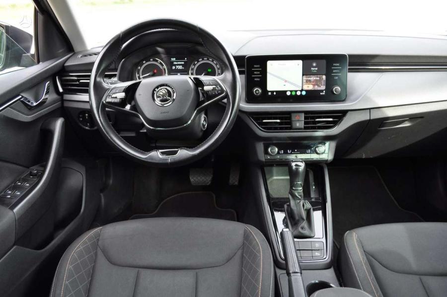 Grey Skoda Scala 2021 in Vilnius, with an engine capacity of 1.50 L and mileage of 104 thousand km for 11700 €, photo 9 on AUTOMOTO.COM.LV