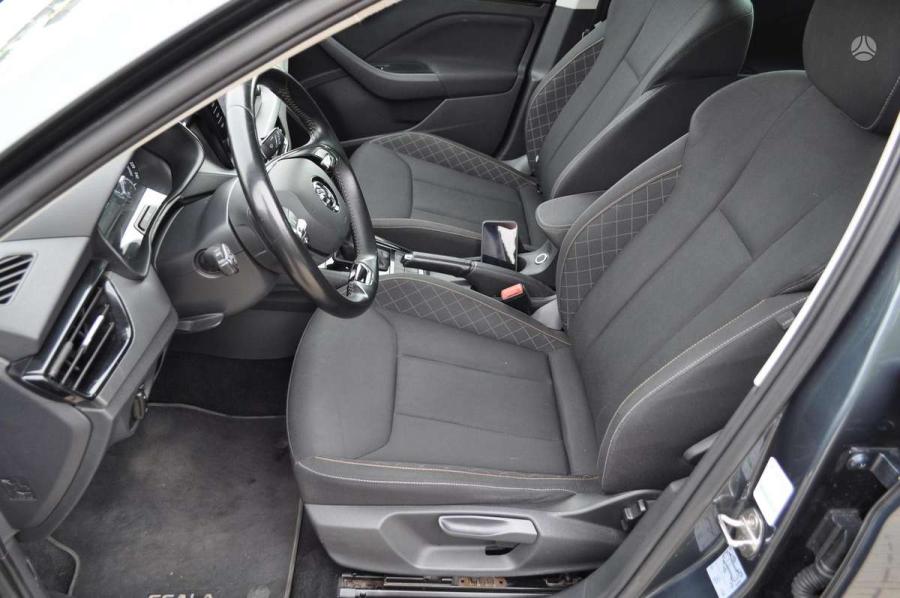 Grey Skoda Scala 2021 in Vilnius, with an engine capacity of 1.50 L and mileage of 104 thousand km for 11700 €, photo 10 on AUTOMOTO.COM.LV