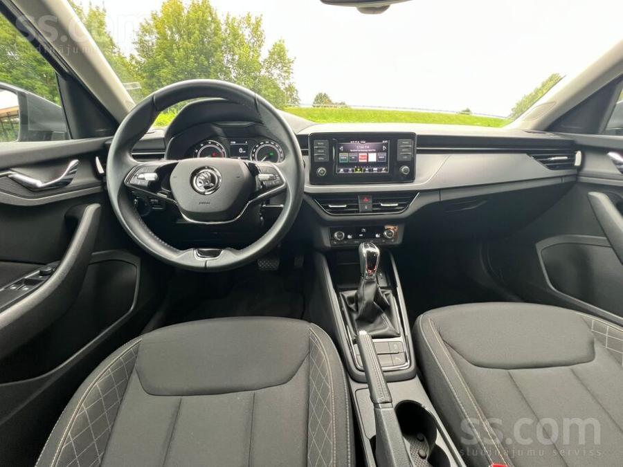 Grey Skoda Scala 2023 in Riga, with an engine capacity of 1.50 L and mileage of 42 thousand km for 16900 €, photo 7 on AUTOMOTO.COM.LV