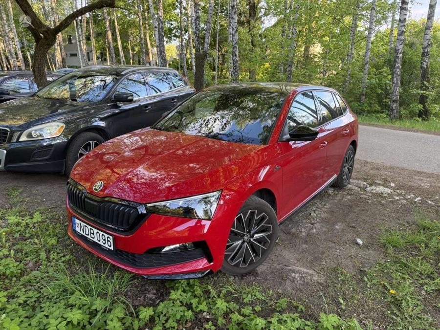 Red Skoda Scala 2024 in Vilnius, with an engine capacity of 1.50 L and mileage of 34 thousand km for 23000 €, photo 1 on AUTOMOTO.COM.LV
