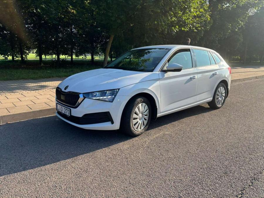 White Skoda Scala 2020 in Vilnius, with an engine capacity of 1.00 L and mileage of 61 thousand km for 10990 €, photo 1 on AUTOMOTO.COM.LV