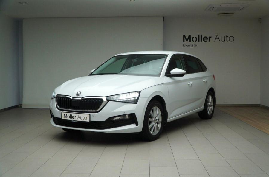 White Skoda Scala 2021 in Peetri, with an engine capacity of 1.00 L and mileage of 65 thousand km for 16300 €, photo 1 on AUTOMOTO.COM.LV