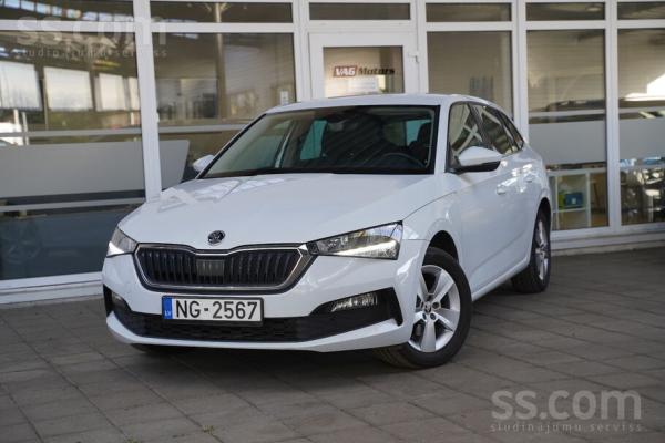 White Skoda Scala 2022 in Riga, with an engine capacity of 1.00 L and mileage of 125 thousand km for 9950 €, photo 1 on AUTOMOTO.COM.LV