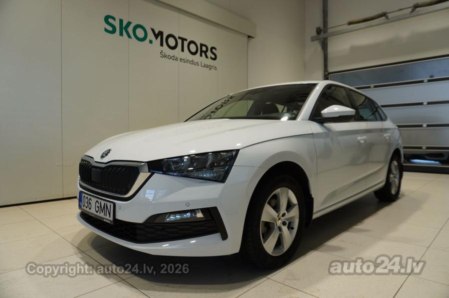 White Skoda Scala 2024 in Tallinn, with an engine capacity of 1.00 L and mileage of 40 thousand km for 18800 €, photo 1 on AUTOMOTO.COM.LV