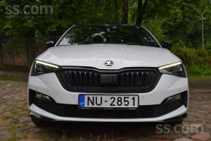 White Skoda Scala 2024 in Riga, with an engine capacity of 1.50 L and mileage of 22 thousand km for 21990 €, photo 6 on AUTOMOTO.COM.LV