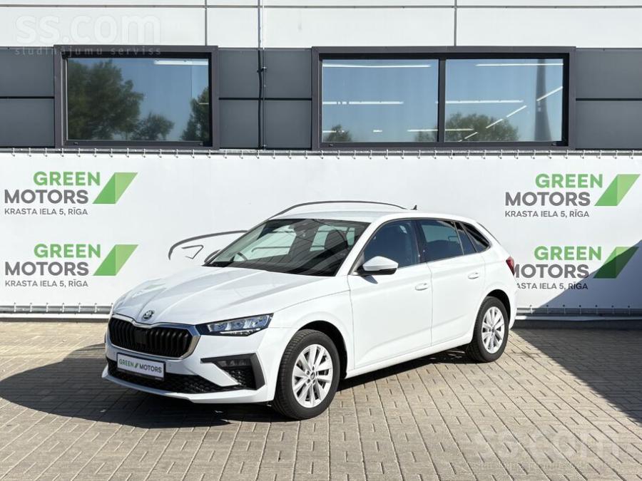 White Skoda Scala 2024 in Riga, with an engine capacity of 1.00 L and mileage of 45 thousand km for 20500 €, photo 1 on AUTOMOTO.COM.LV