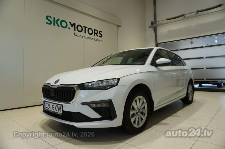 White Skoda Scala 2025 in Tallinn, with an engine capacity of 1.00 L and mileage of 33 thousand km for 21900 €, photo 1 on AUTOMOTO.COM.LV