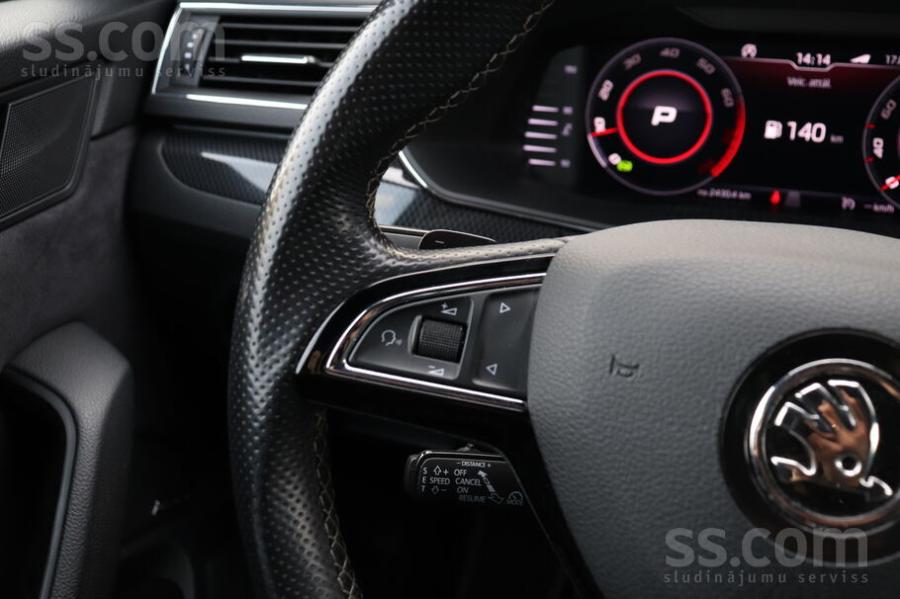 Black Skoda SuperB 2019 in Valmiera, with an engine capacity of 2.00 L and mileage of 140 thousand km for 21800 €, photo 21 on AUTOMOTO.COM.LV