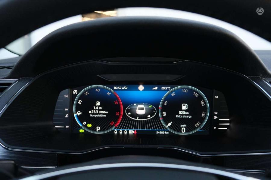 Black Skoda SuperB 2023 in Vilnius, with an engine capacity of 1.97 L and mileage of 55 thousand km for 26950 €, photo 7 on AUTOMOTO.COM.LV