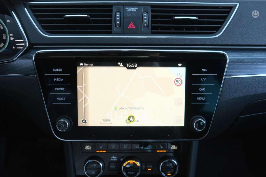 Black Skoda SuperB 2023 in Vilnius, with an engine capacity of 1.97 L and mileage of 55 thousand km for 26950 €, photo 14 on AUTOMOTO.COM.LV
