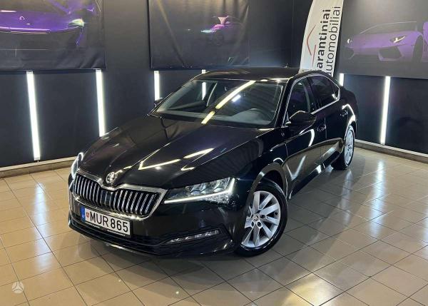 Black Skoda SuperB 2024 in Vilnius, with an engine capacity of 1.50 L and mileage of 49 thousand km for 23500 €, photo 1 on AUTOMOTO.COM.LV