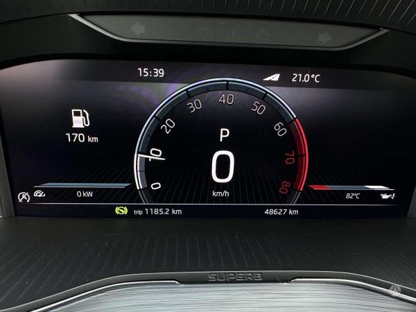 Black Skoda SuperB 2024 in Vilnius, with an engine capacity of 1.50 L and mileage of 49 thousand km for 23500 €, photo 7 on AUTOMOTO.COM.LV