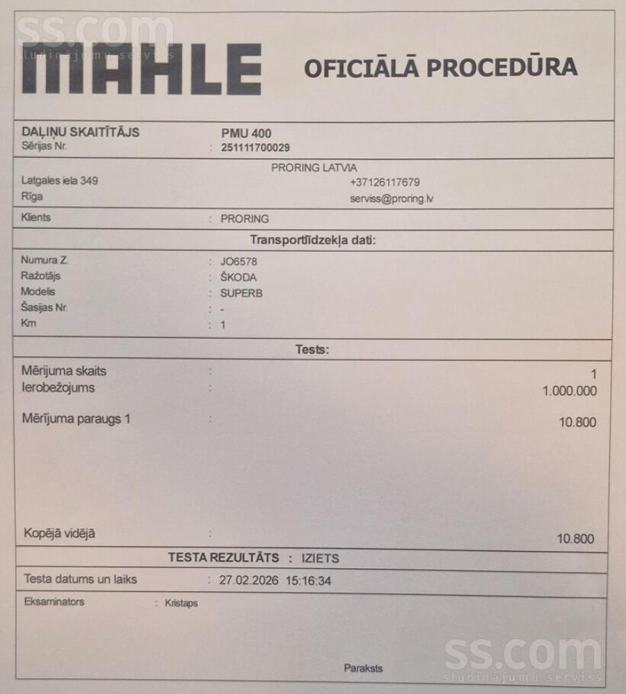 Black Skoda SuperB 2014 in Riga, with an engine capacity of 2.00 L and mileage of 275 thousand km for 5500 €, photo 12 on AUTOMOTO.COM.LV