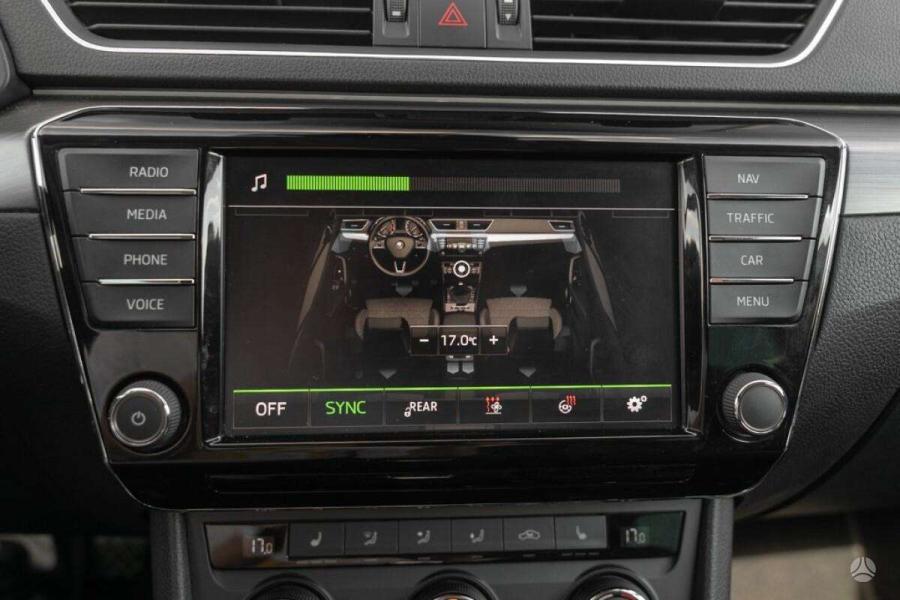 Black Skoda SuperB 2017 in Vilnius, with an engine capacity of 2.00 L and mileage of 173 thousand km for 13250 €, photo 14 on AUTOMOTO.COM.LV