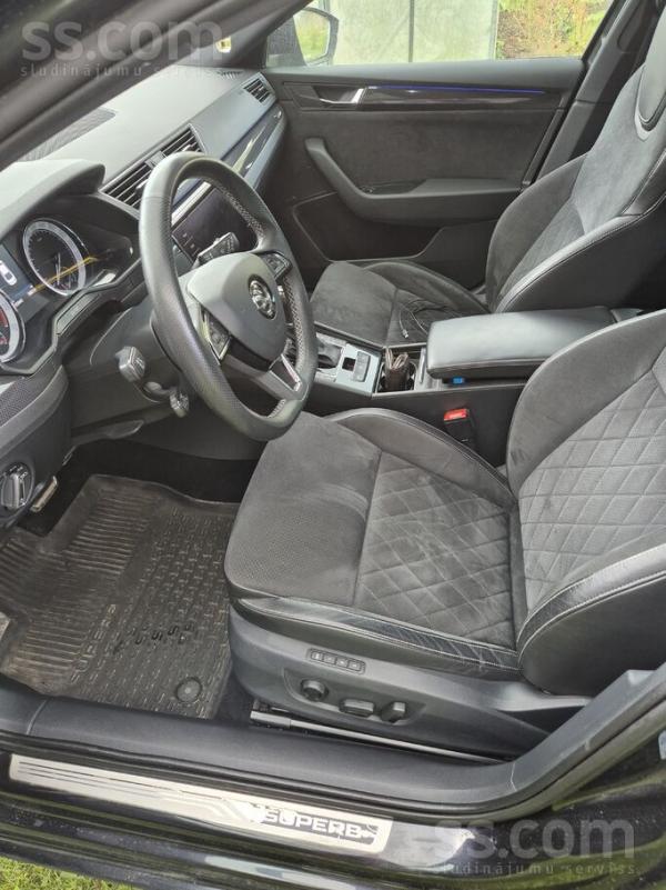 Black Skoda SuperB 2018 in Valmiera, with an engine capacity of 2.00 L and mileage of 119 thousand km for 15990 €, photo 9 on AUTOMOTO.COM.LV