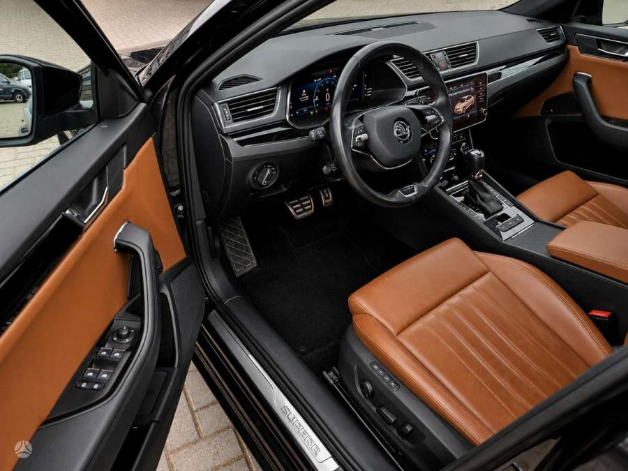 Black Skoda SuperB 2021 in Vilnius, with an engine capacity of 1.98 L and mileage of 126 thousand km for 24990 €, photo 6 on AUTOMOTO.COM.LV